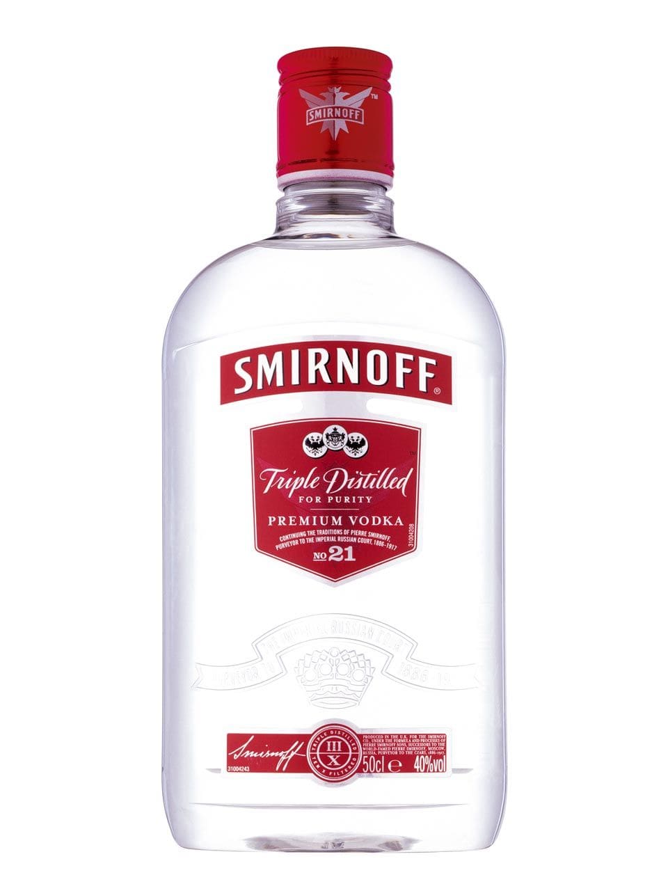 Smirnoff Red, flask, 40% 0.5L PET – Duty Free